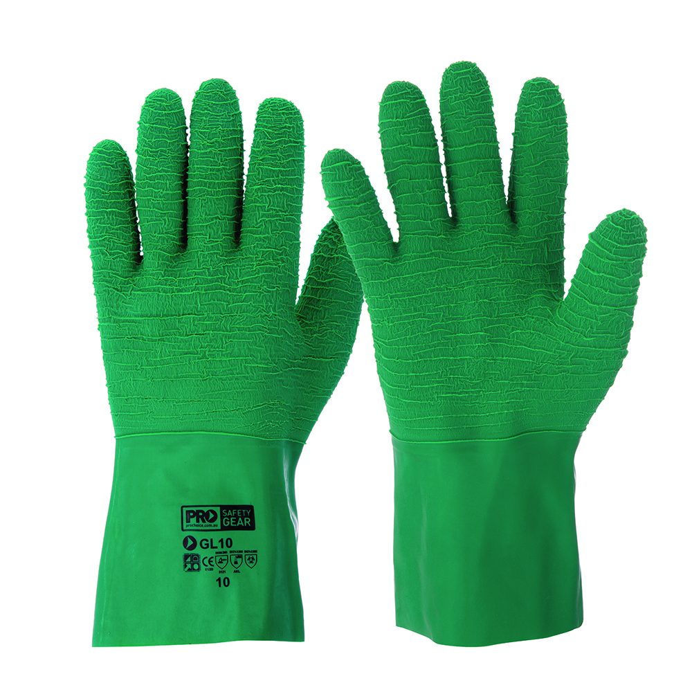 HEAVY DUTY LATEX GAUNTLET, RIPPLE FINISH | Evolution Safety Australia