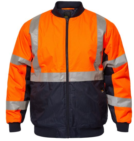 WorkCraft Hi Vis Modern Reflective Bomber Jacket with X Pattern ...