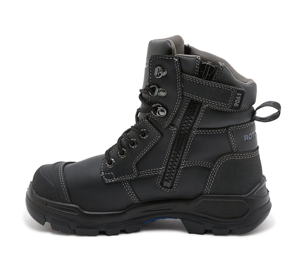 RotoFlex Black water-resistant Platinum leather 150mm zip sided safety ...