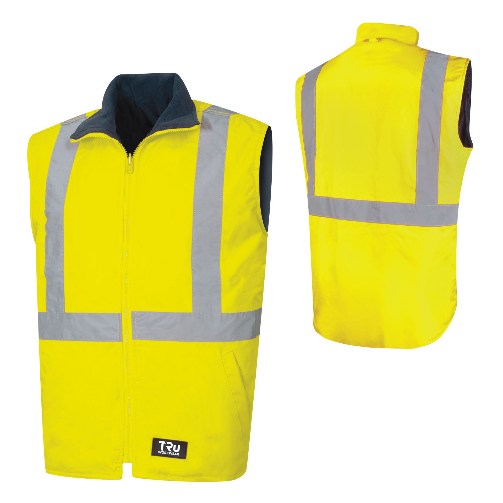 Tru Workwear Wet Weather Reversible Vest with Reflective Tape ...
