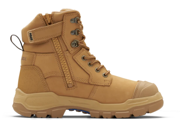 RotoFlex Wheat Nubuck water-resistant 150mm zip sided safety boot ...