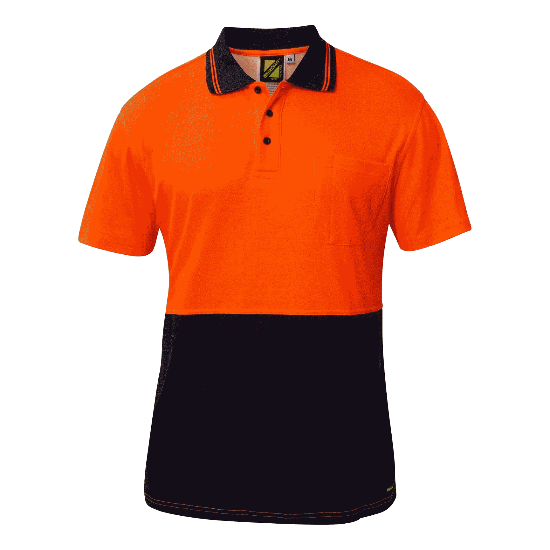 WorkCraft HI VIS SHORT SLEEVE COTTON BACK POLO WITH POCKET | Evolution ...