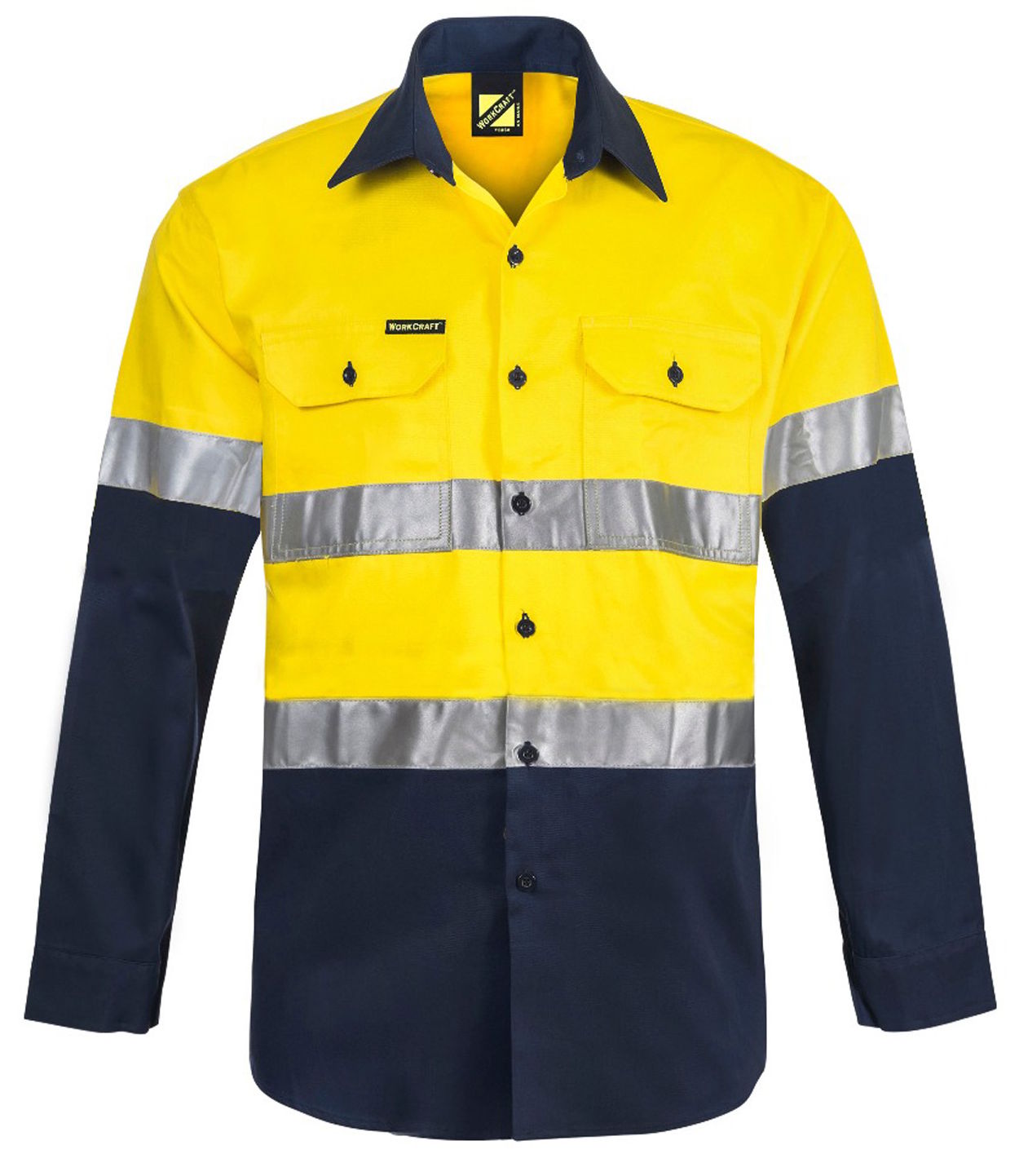 WORKCRAFT Lightweight Vented Cotton Shirt – Long Sleeve with Tape ...